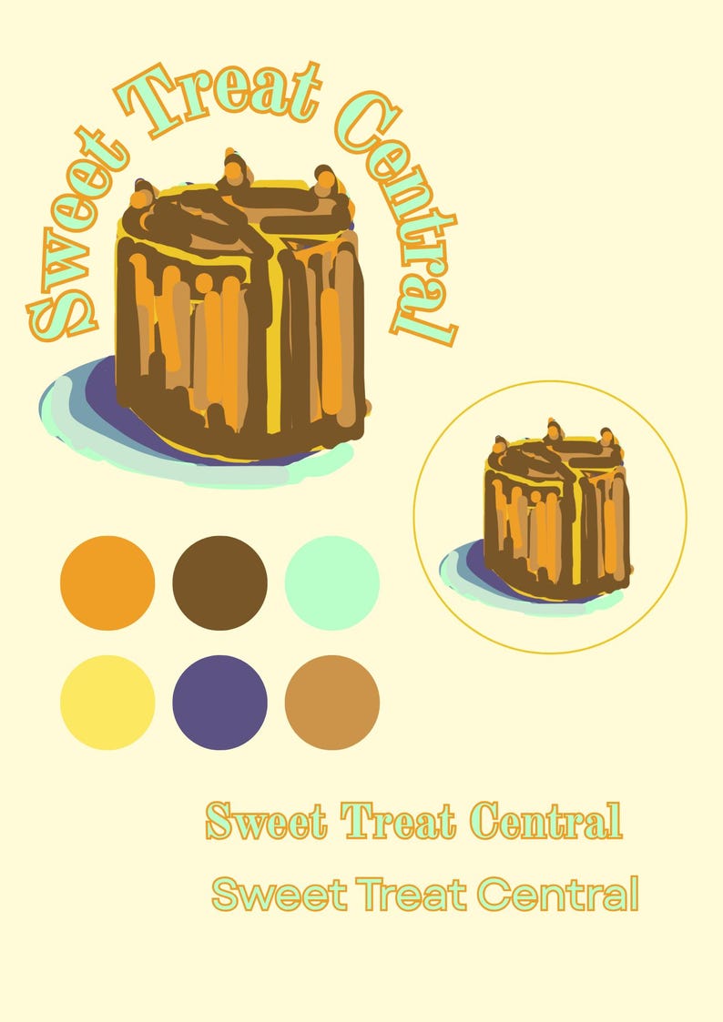 Editable Cake Shop Branding Kit Canva Template | Sweet Treat Logo ...