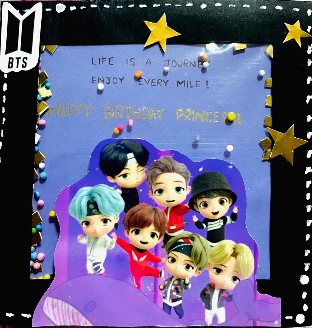 Handmade BTS Birthday Popup Card | K–pop Inspired Greeting Card | Cute ...