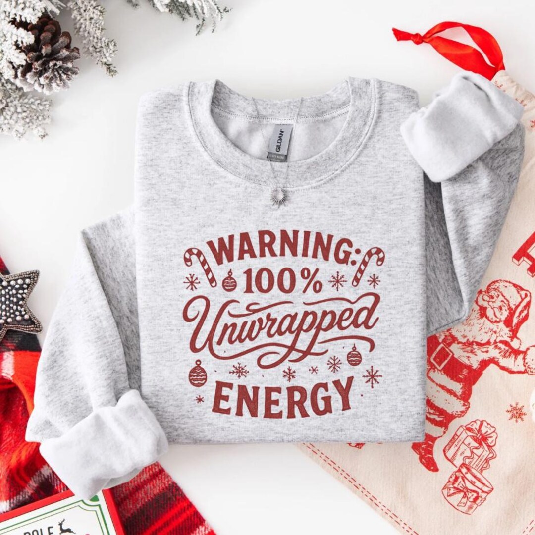 100% Unwrapped Energy Sweater, Positive Vibes Jumper, Cozy Workout ...