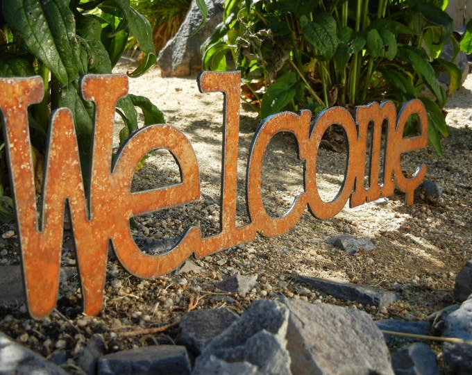 Welcome, Metal Garden Stake - Etsy