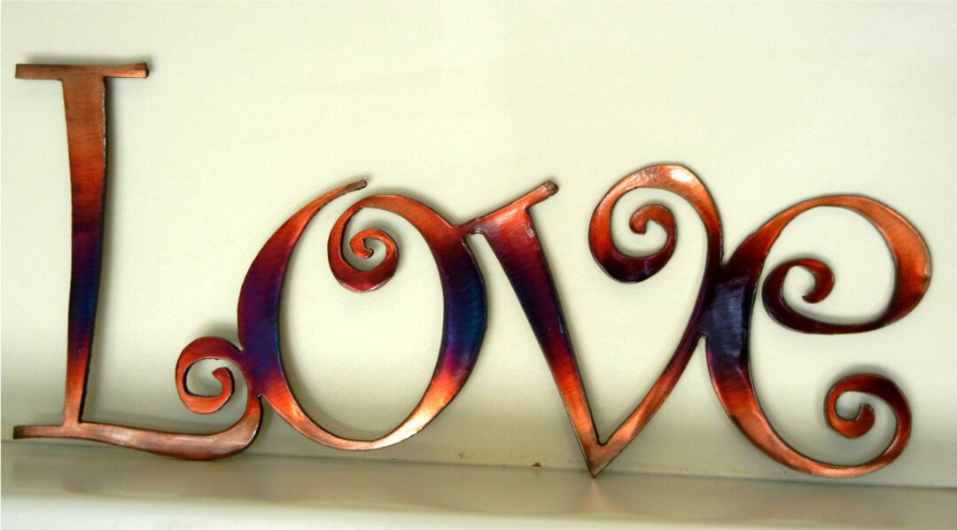 Love curly Letters, Metal Art - Etsy
