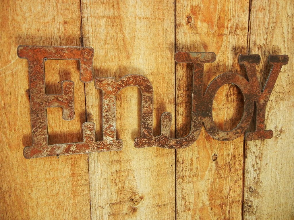 Enjoy Metal Word Art for Indoors or Outoors - Etsy