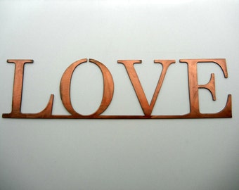 Love cursive Metal Word Art | Etsy