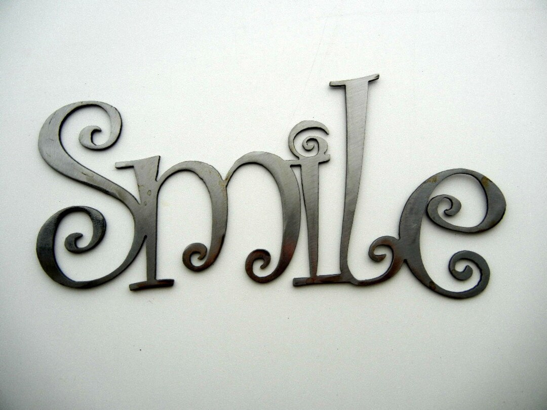 Smile, Metal Word Art - Etsy