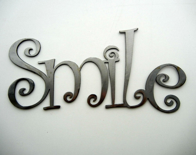 Smile, Metal Word Art - Etsy