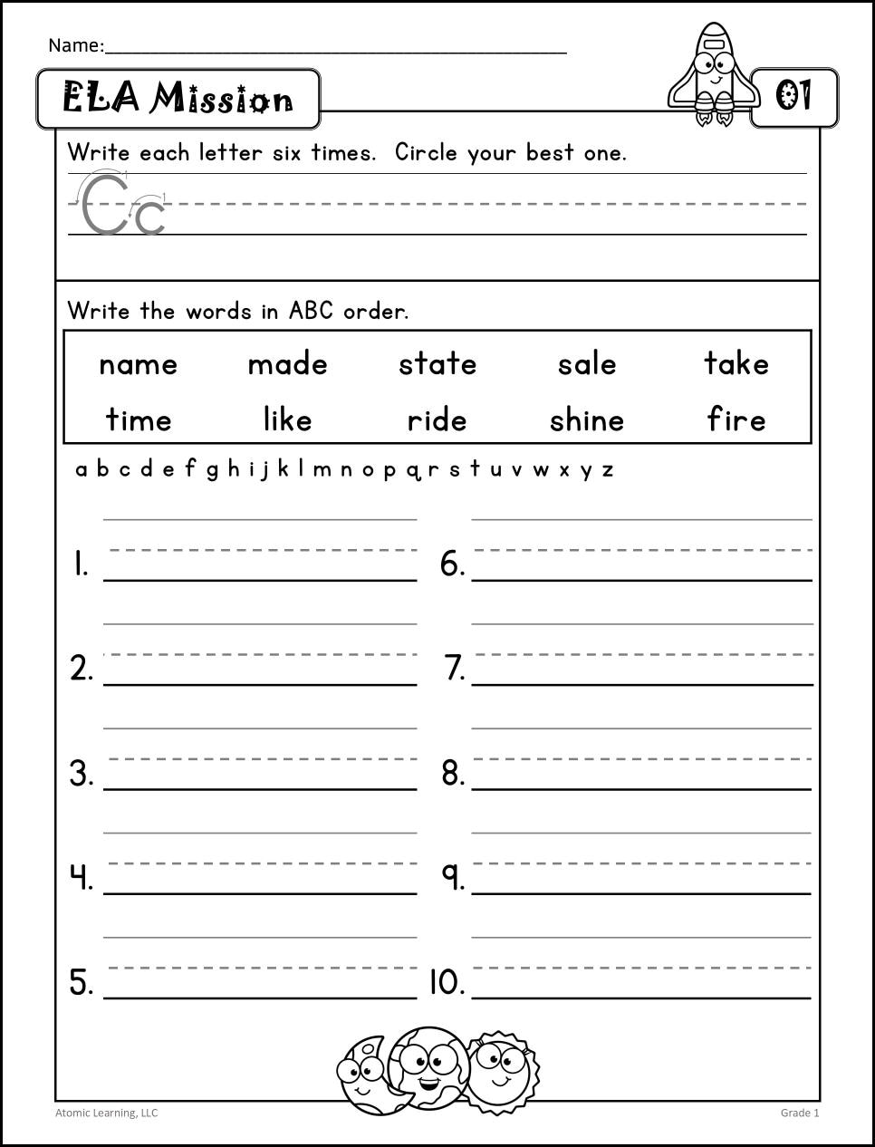 1st Grade - Review Workbook - Etsy