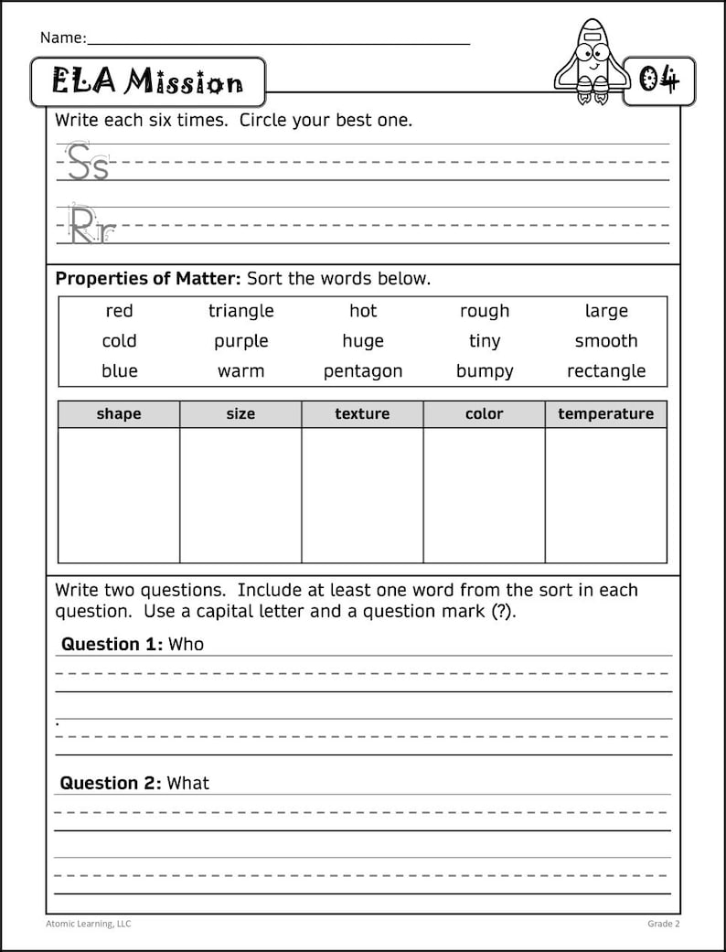 2nd Grade - Review Workbook - Etsy