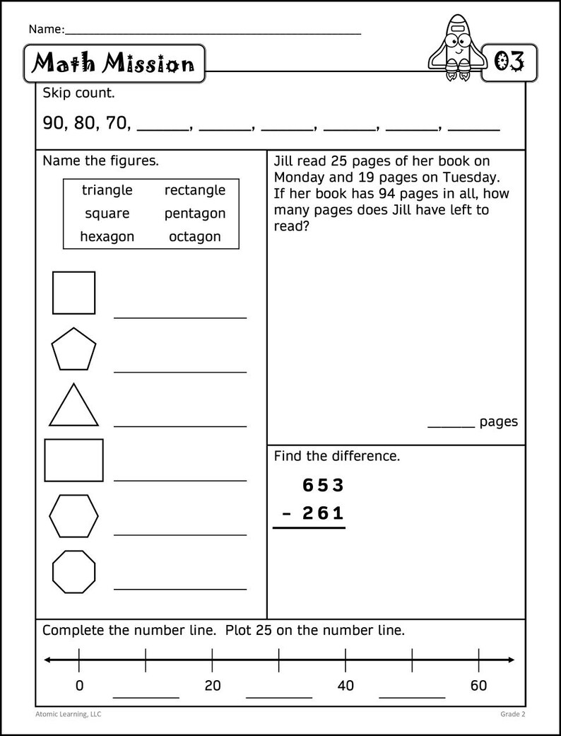2nd Grade - Review Workbook - Etsy