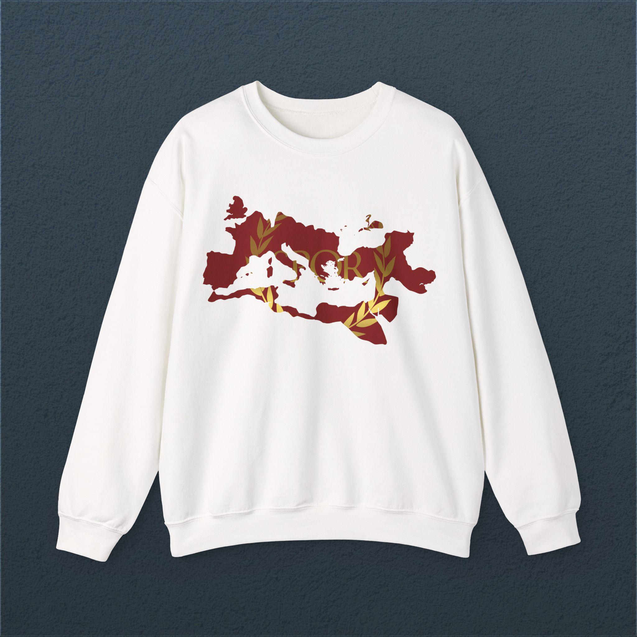 Roman Empire Epic Map and SPQR Logo Crewneck Sweatshirt - Great Gift ...