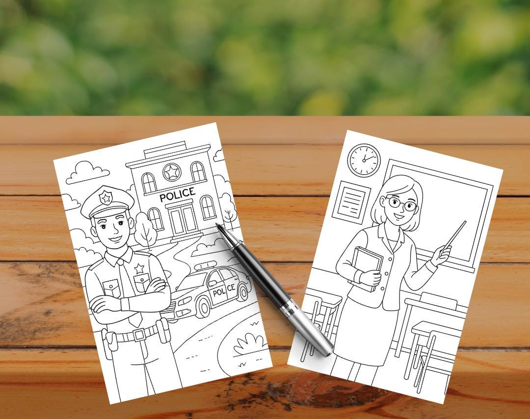 20 Occupations Coloring Pages for Kids - Educational Printable Activity ...