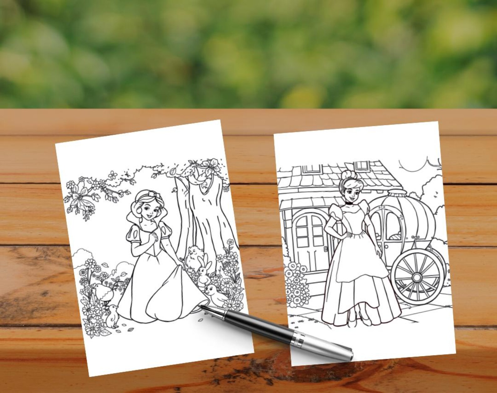 Classic Princess Fairy Tale Coloring Pages for Kids - 5 Printable ...