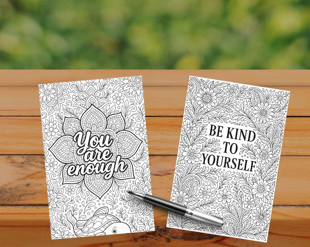 20 Positive Affirmation Coloring Pages - Motivational Printable for ...