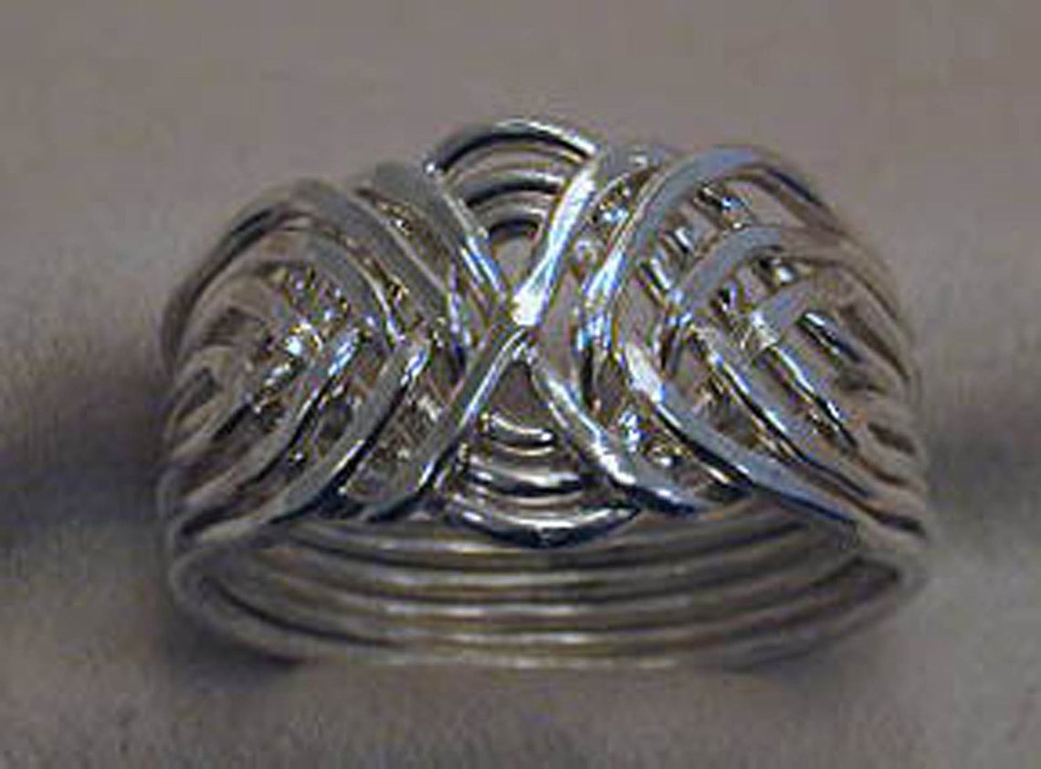 8 Pc. Alternating Puzzle Ring Solid Sterling Silver. - Etsy