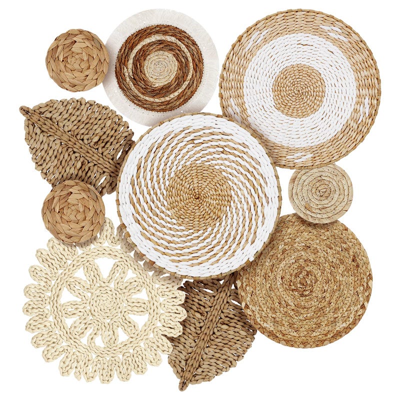 Boho Rattan Wall Plates - Etsy