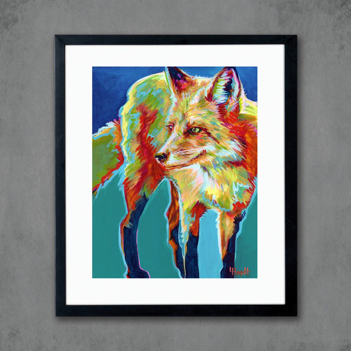 Silver Fox Wildlife Giclee Art Print From Original Painting - Signed ...