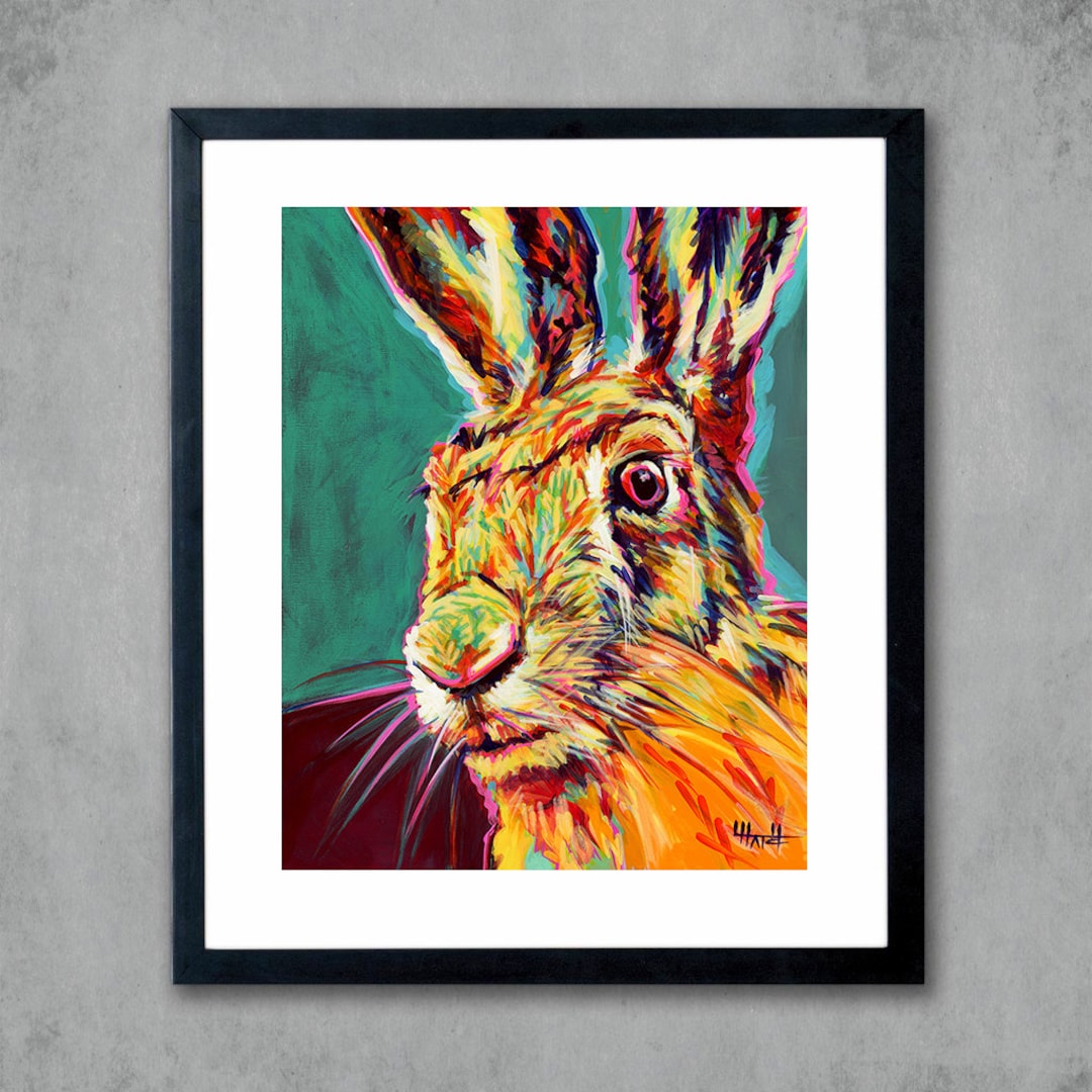 Prairie Highland Hare - Bunny Rabbit Art Giclee Print From Original ...