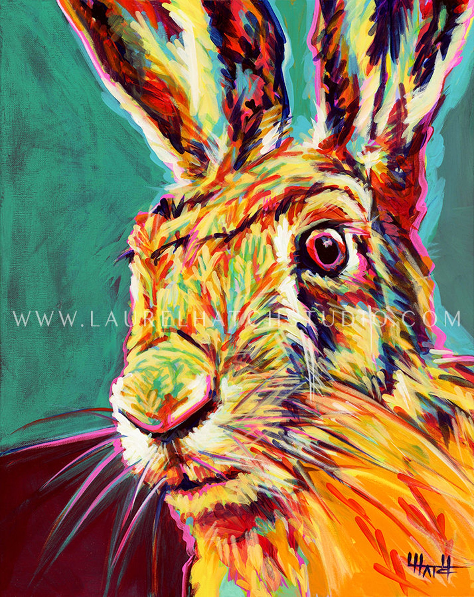 Highland Hare Bunny Rabbit Art Giclee Print From Original Painting ...
