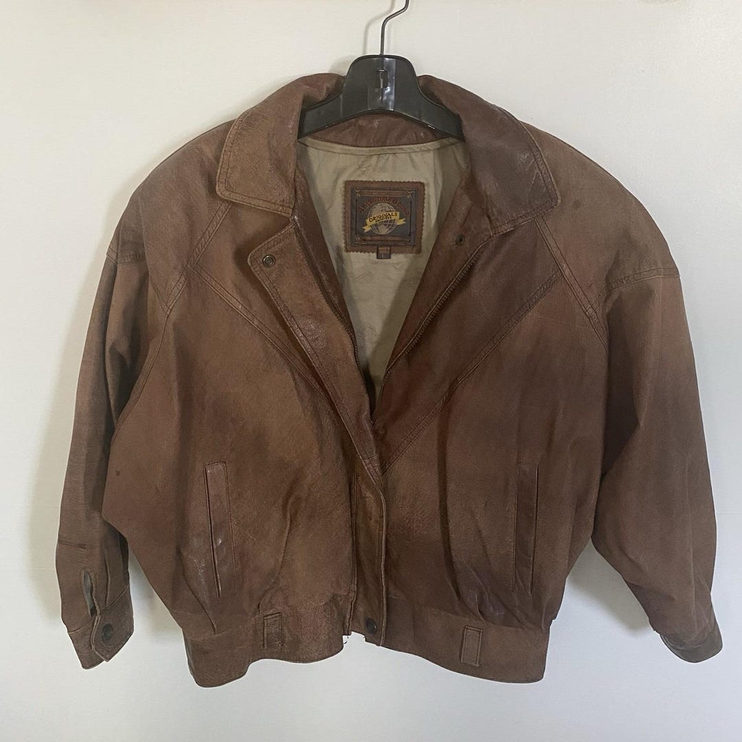 Vtg Wilsons Adventure Bound Brown Leather Thinsulate Liner Bomber ...