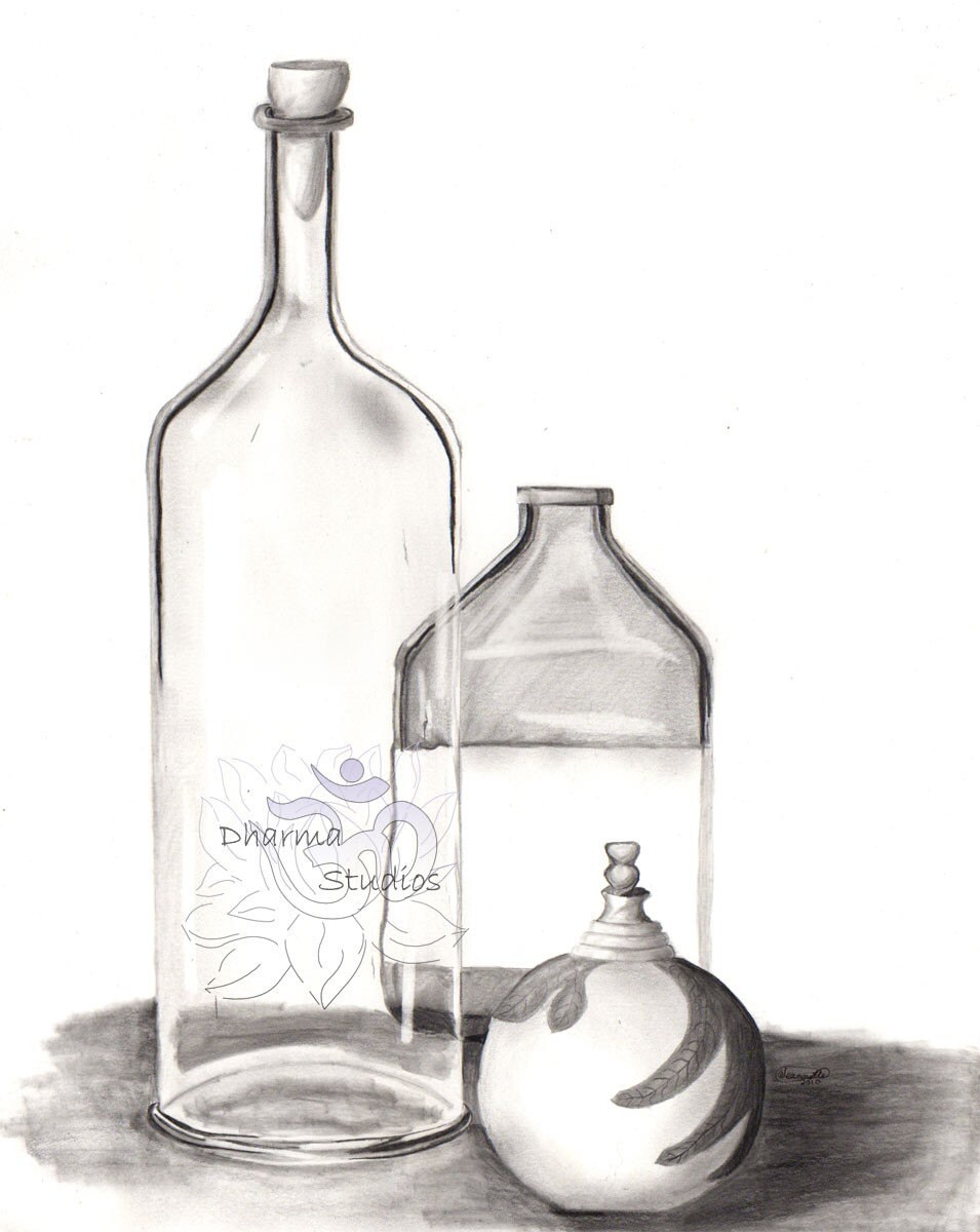 Apothecary Bottles Original Drawing - Etsy