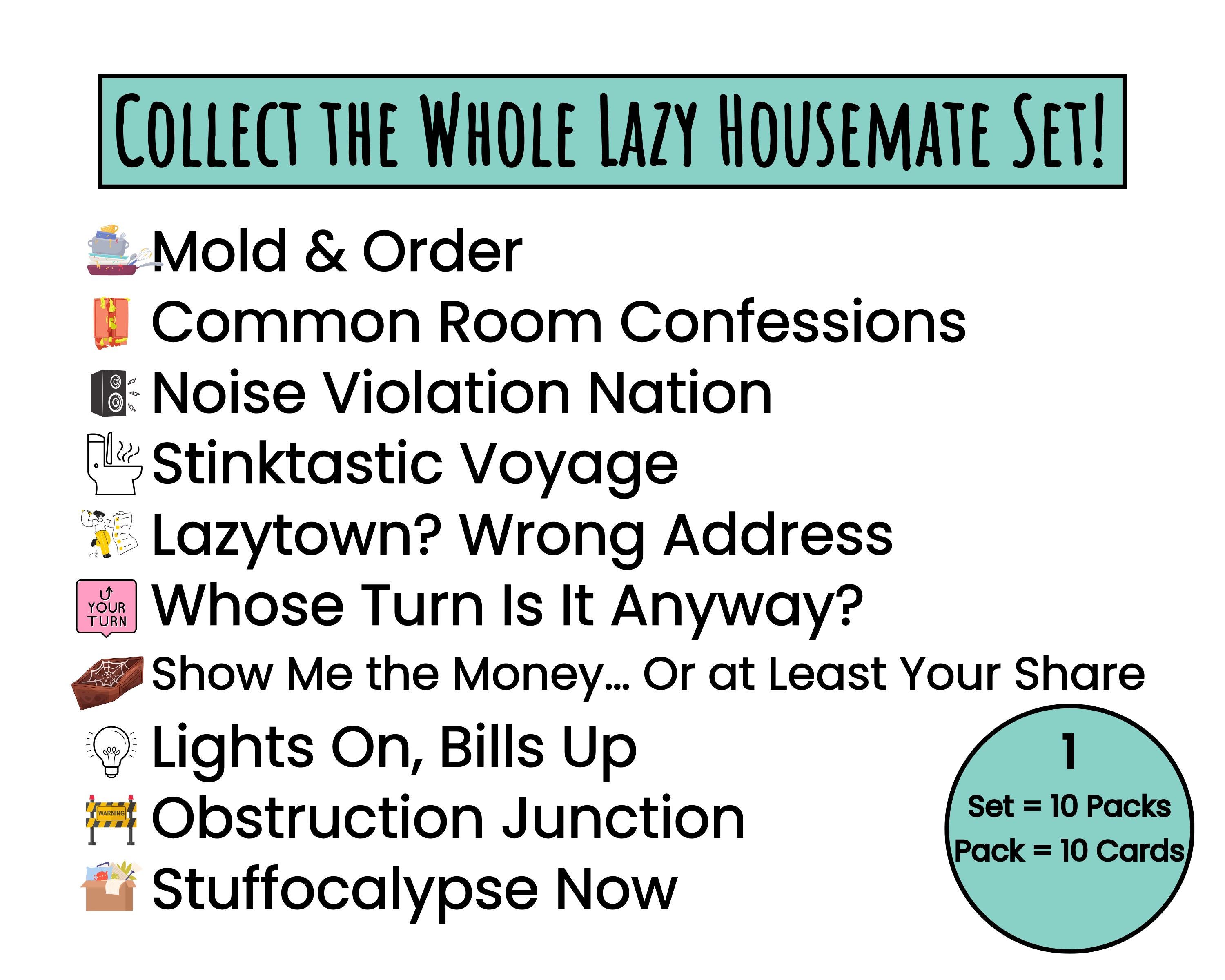 Snarky Lazy Housemate Printable Cards: Chore Nudges (digital Download ...