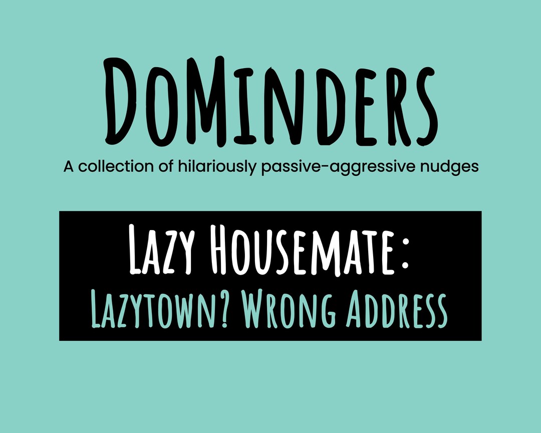 Snarky Lazy Housemate Printable Cards: Chore Nudges (digital Download ...