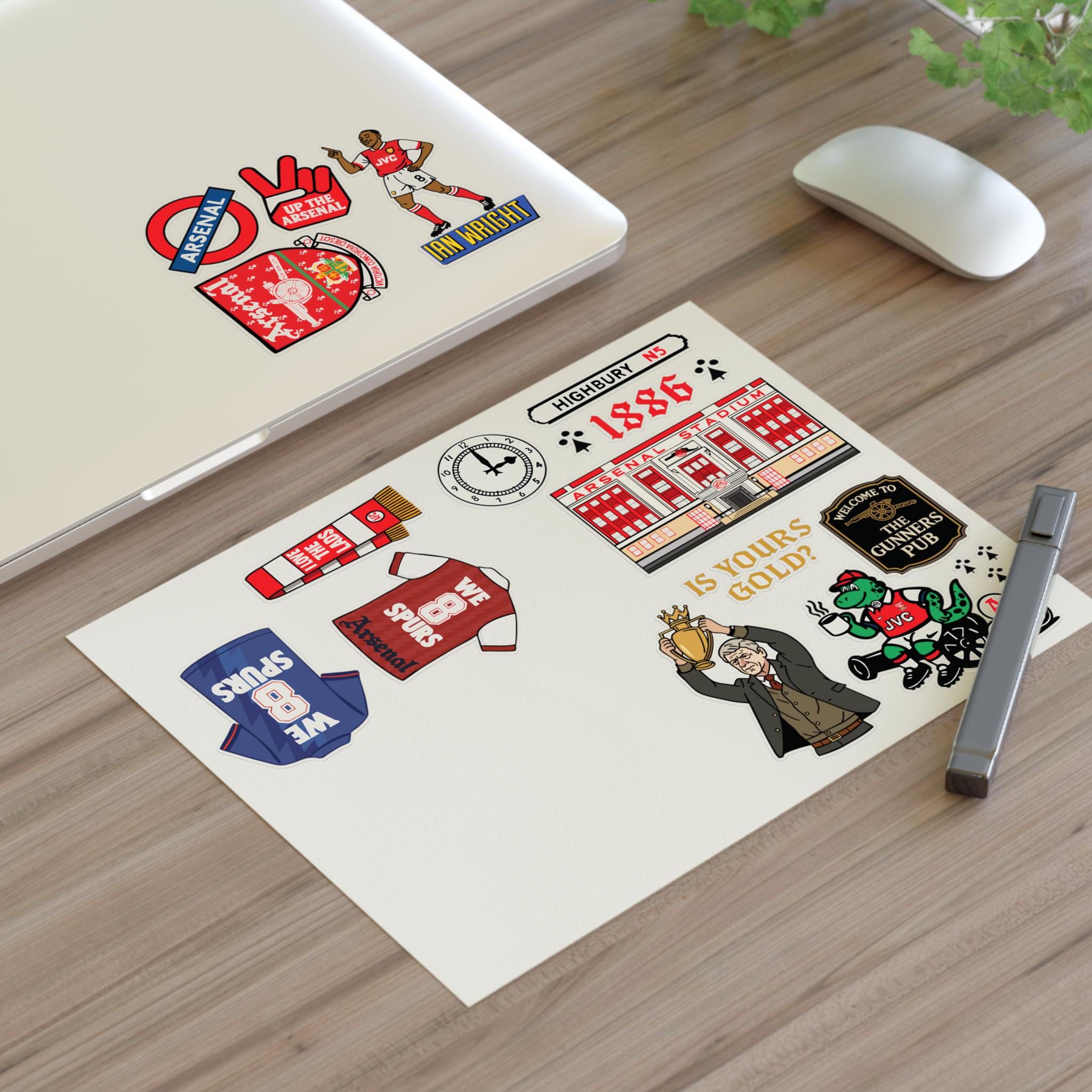 Arsenal Football Club Sticker Sheet | Stadium, Crest, Mascot, Fans - Etsy