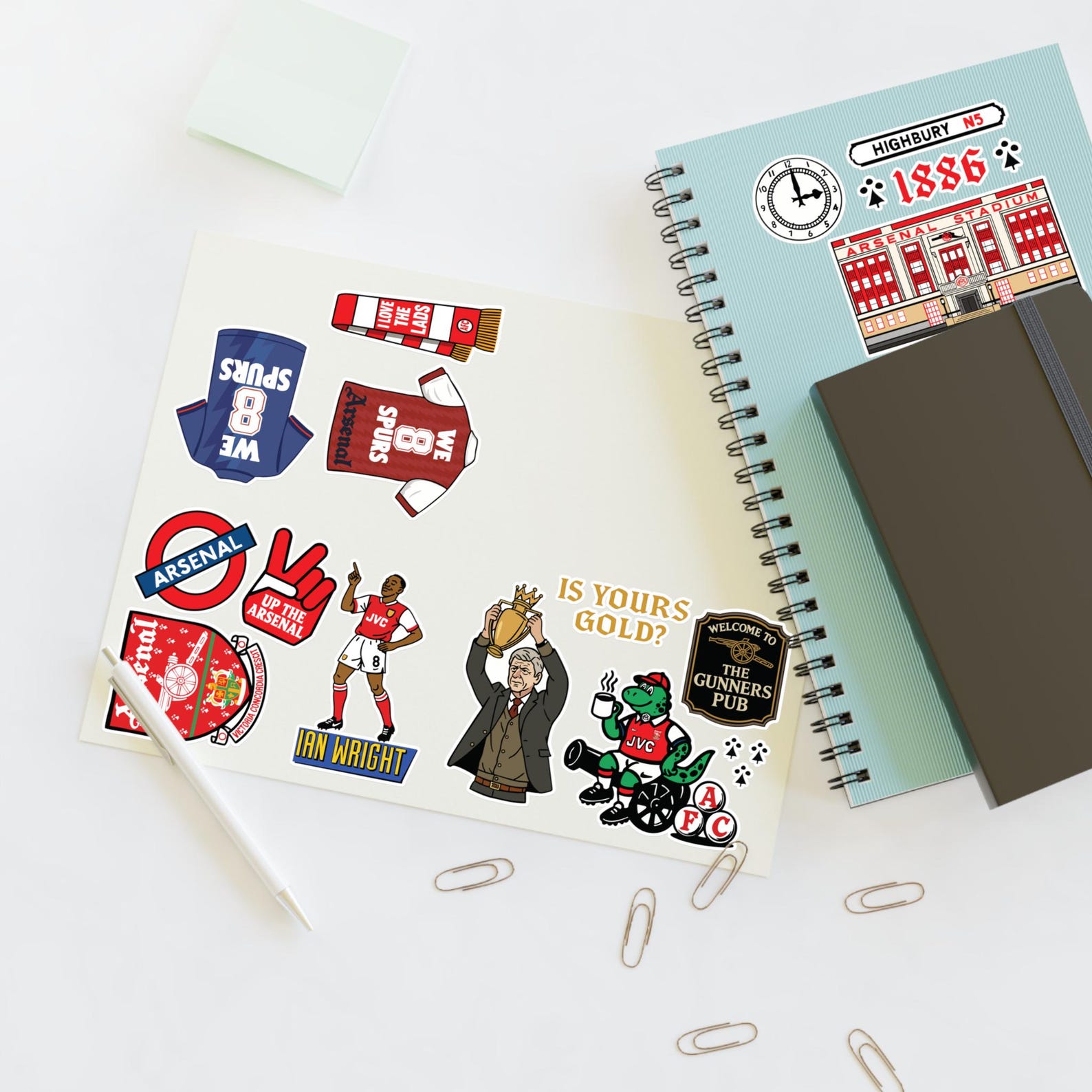 Arsenal Football Club Sticker Sheet | Stadium, Crest, Mascot, Fans - Etsy