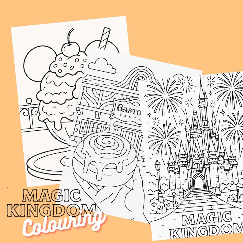 Magic Kingdom Colouring Pages - Printable | Disney - Etsy