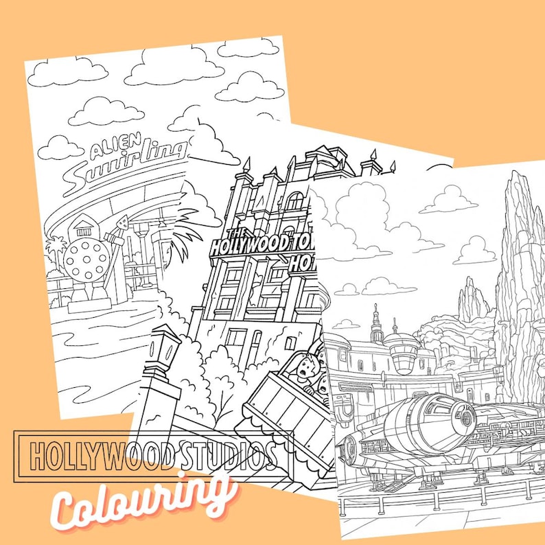 Hollywood Studios Colouring Pages - Printable | Disney - Etsy