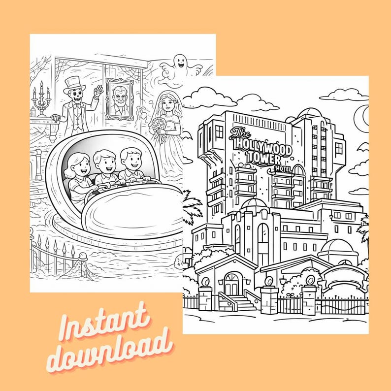 Disneyland Paris Colouring Pages - Printable | Disney - Etsy