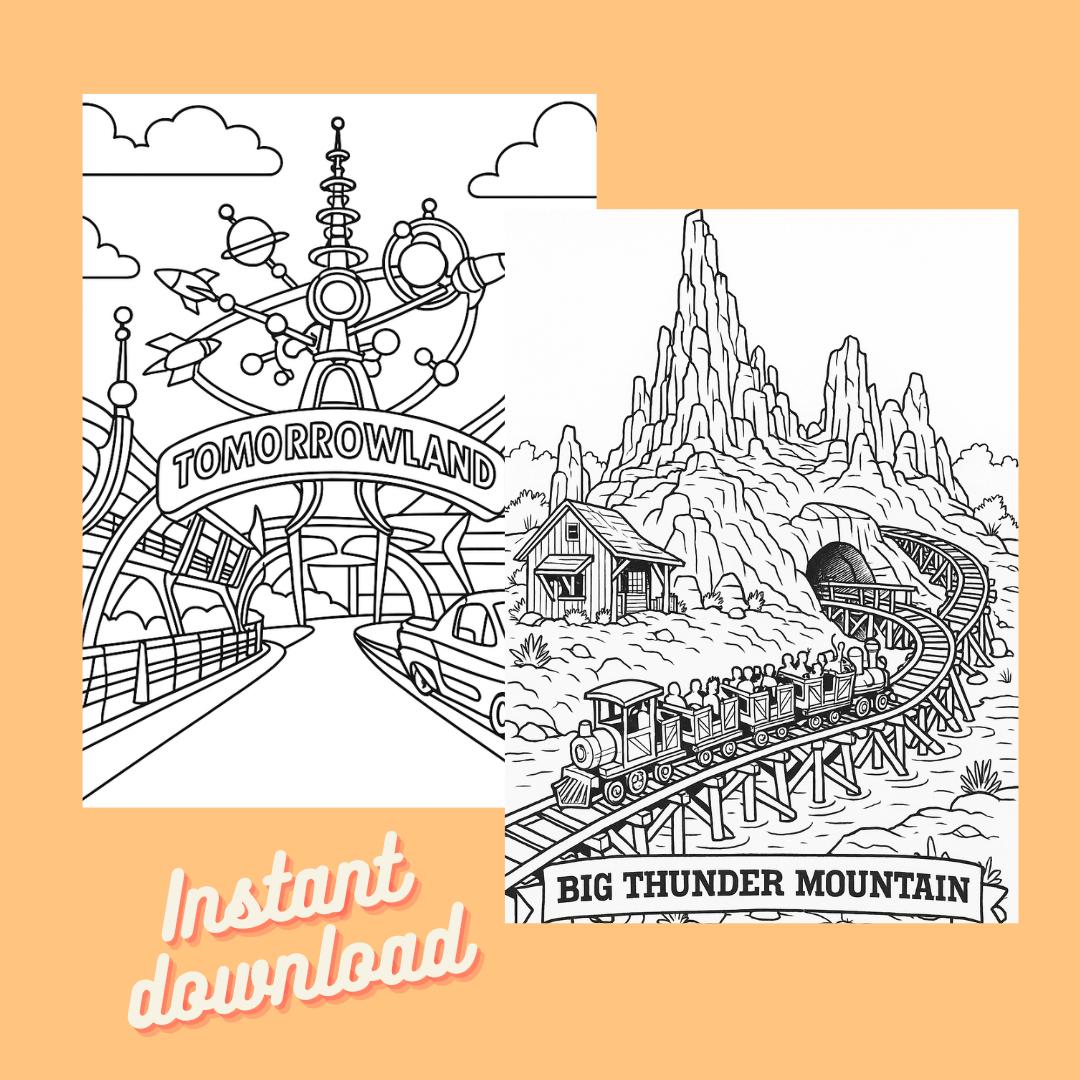 Magic Kingdom Colouring Pages - Printable | Disney - Etsy