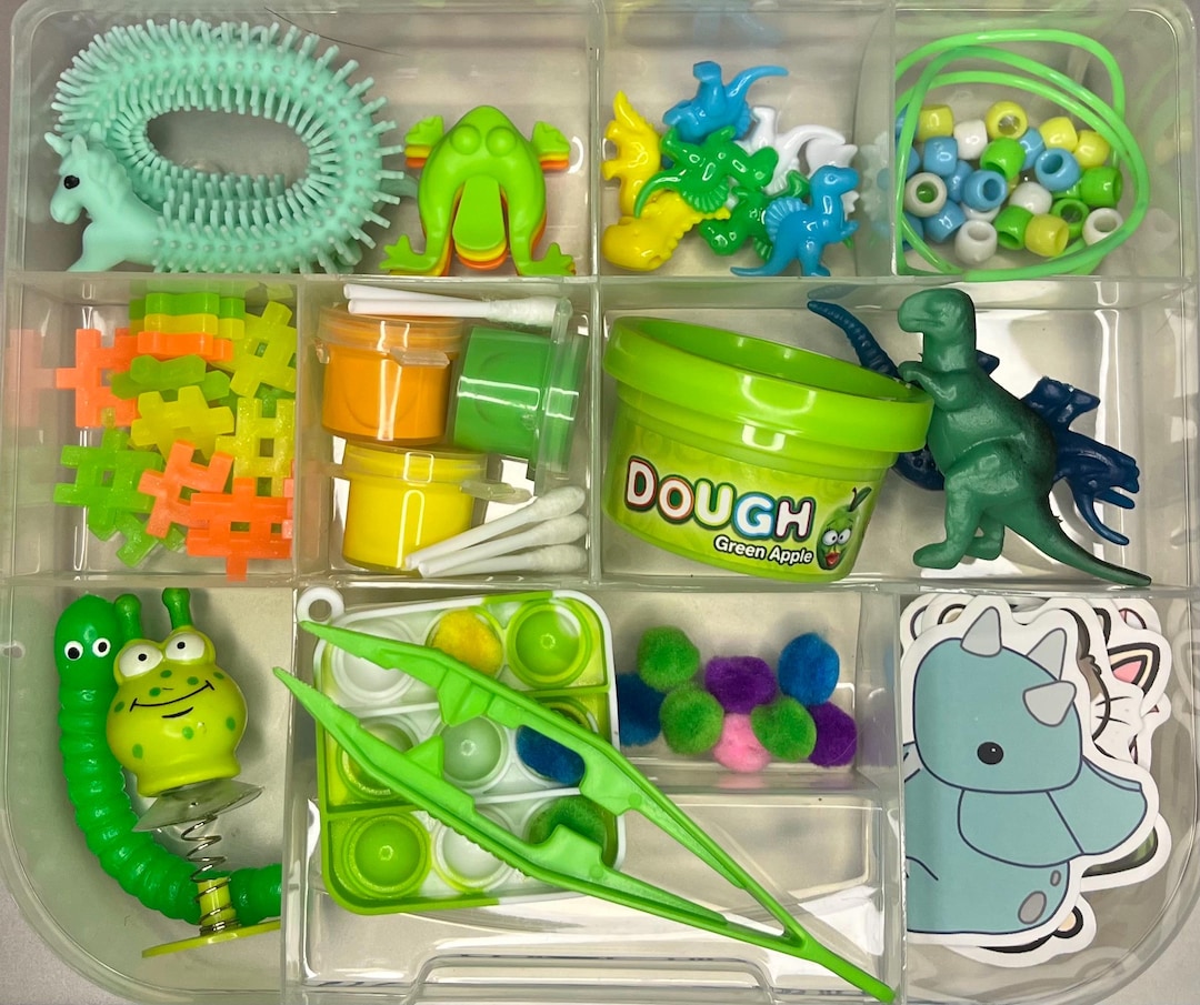 Dinosaur Sensory Activity Box | Playdough, Fidget Toys - Etsy
