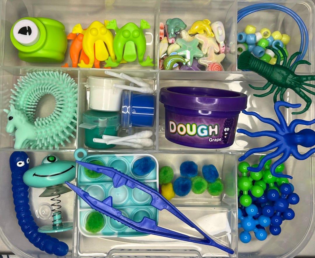 Ocean Sensory Activity Box | Playdough, Fidget Toys & Fine Motor Skills ...