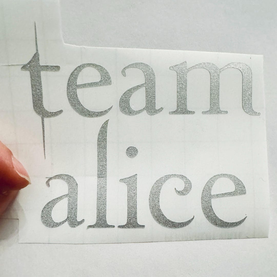 Team Alice – Glitter Silver Car Decal | Twilight-inspired Vinyl Sticker ...