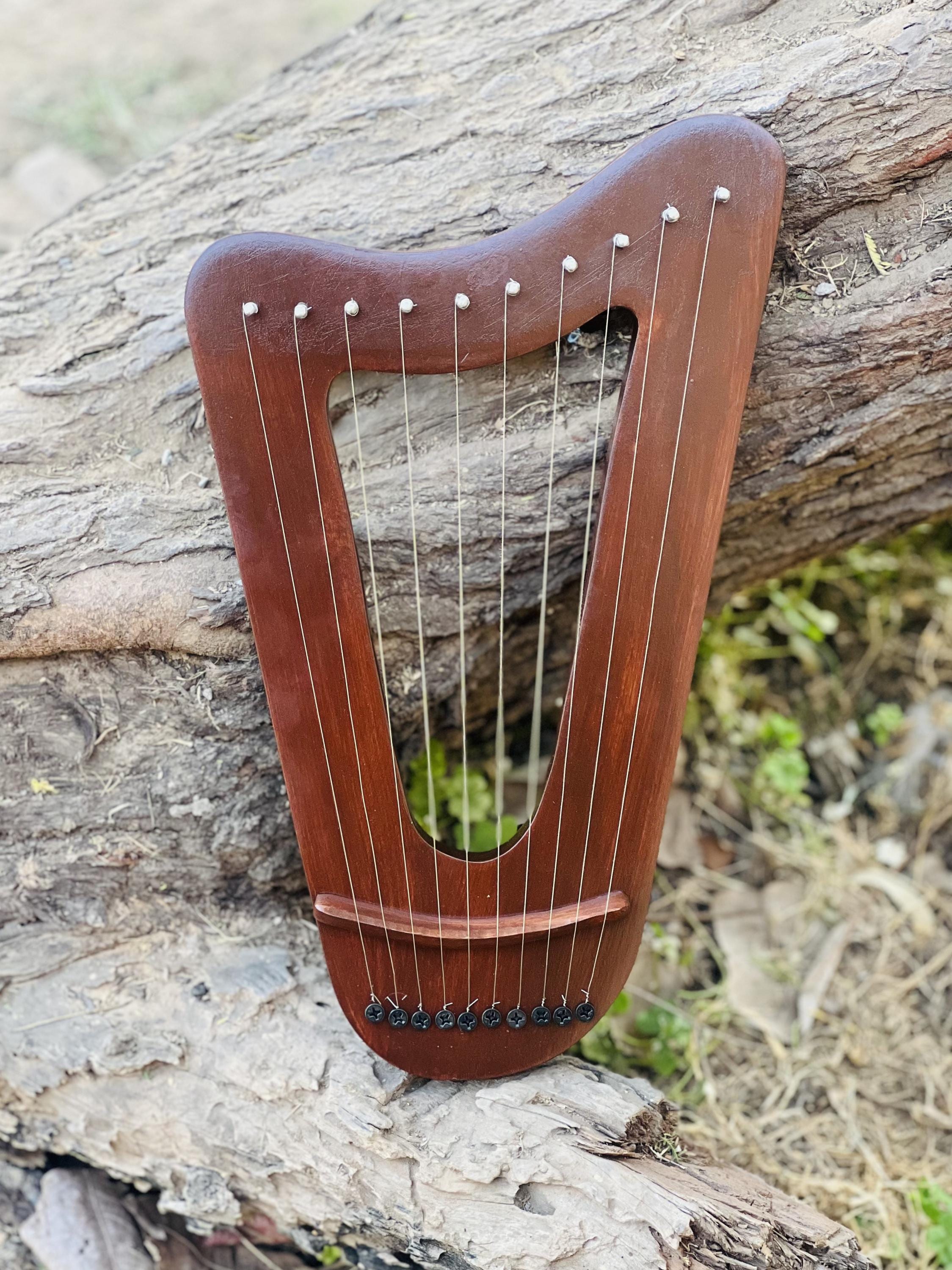 Triangle Lyre Harp Rosewood Medieval Musical Instruments Handmade 10 ...