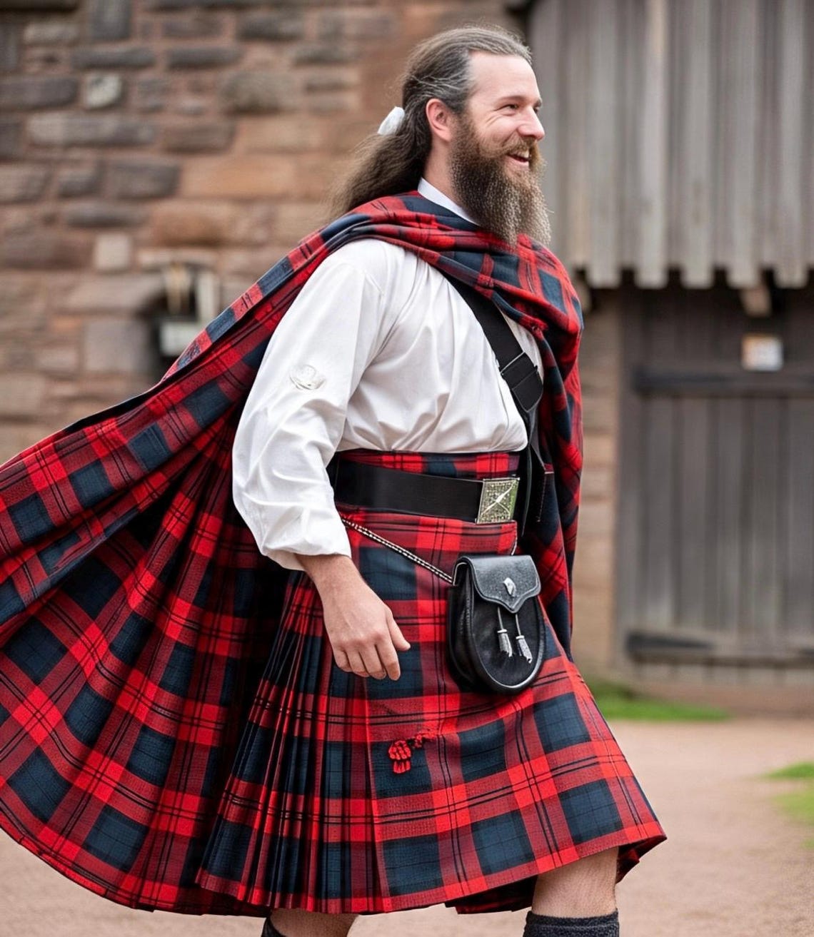 Traditional Scottish Great Kilt Handmade Highland Scottish Tartan Great ...