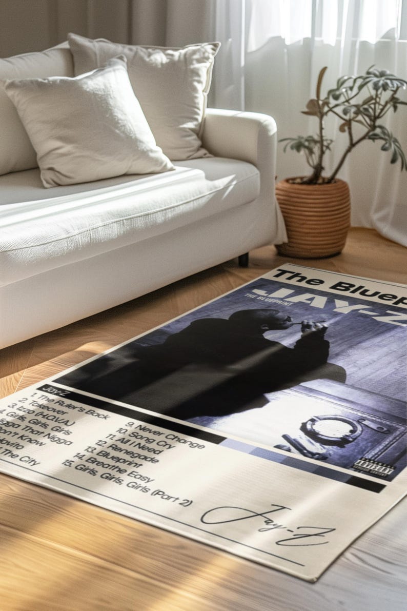 Jay-z the Blueprint Album Art Rug | Hip Hop Music Room Decor - Etsy