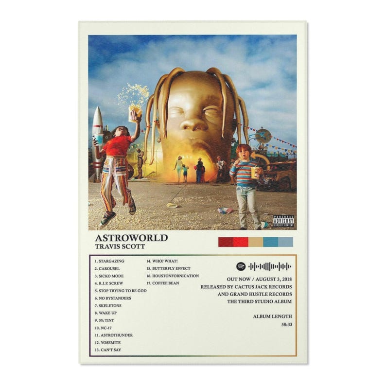 Travis Scott "astroworld" Album Cover Track List Area Rug - Etsy