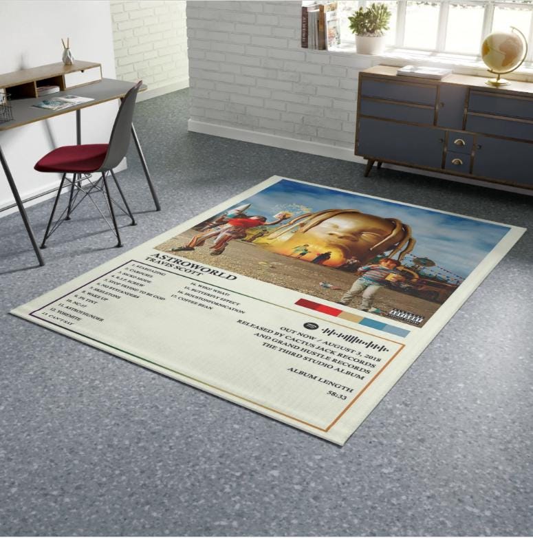 Travis Scott "astroworld" Album Cover Track List Area Rug - Etsy