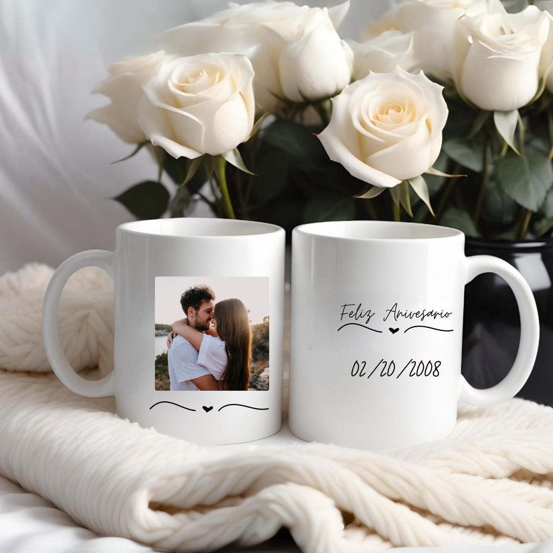 Personalized Photo Ceramic Mug, Custom Coffee Cup, Photo Gift, Birthday ...