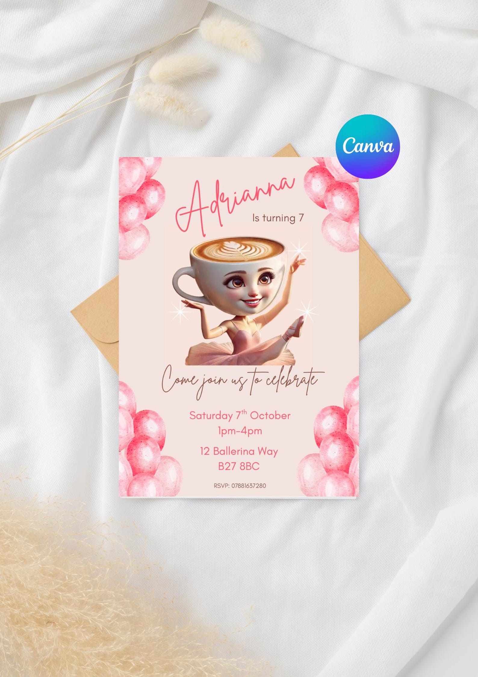 Brain Rot Invitation, Ballerina Capuucina, Digital Invitation Template ...
