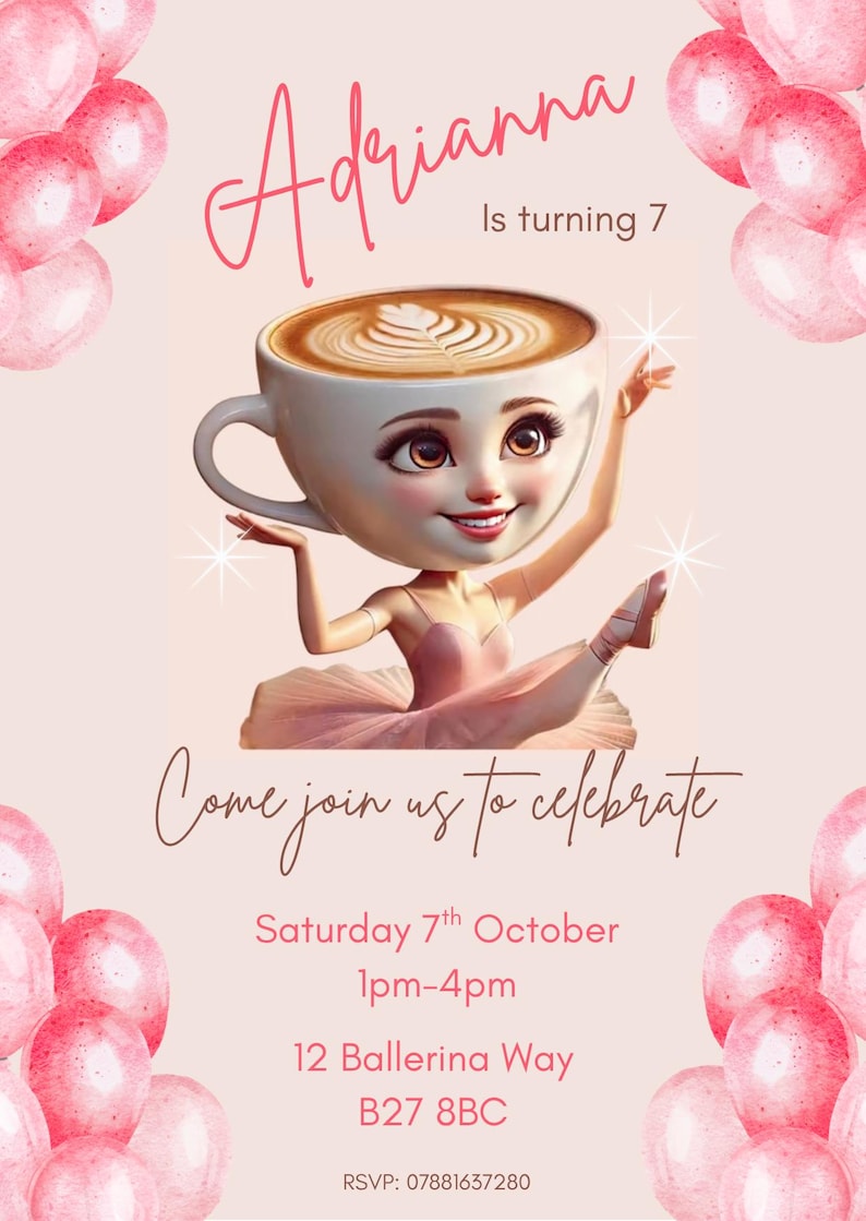 Brain Rot Invitation, Ballerina Capuucina, Digital Invitation Template ...