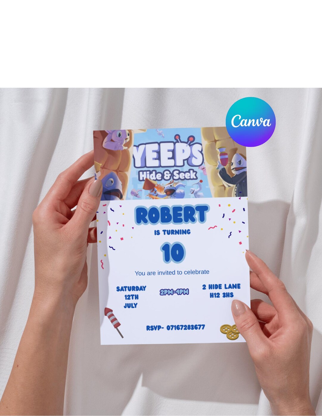 Yeeps Hide & Seek Invitation, Digital Invitation, Instant Download ...