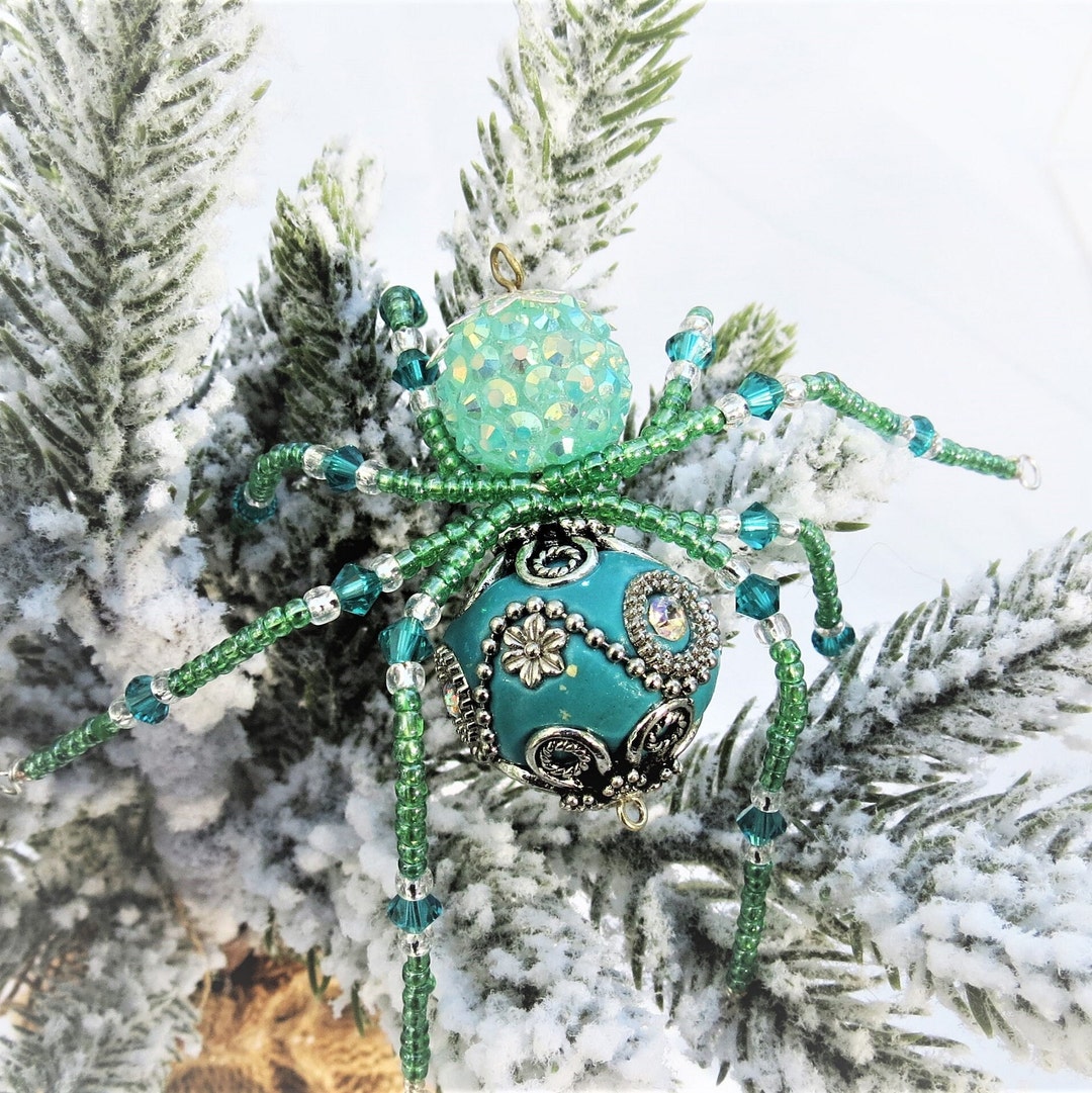 Christmas Tree Spider Ornament Spider Ornament Beaded Spider Spider ...