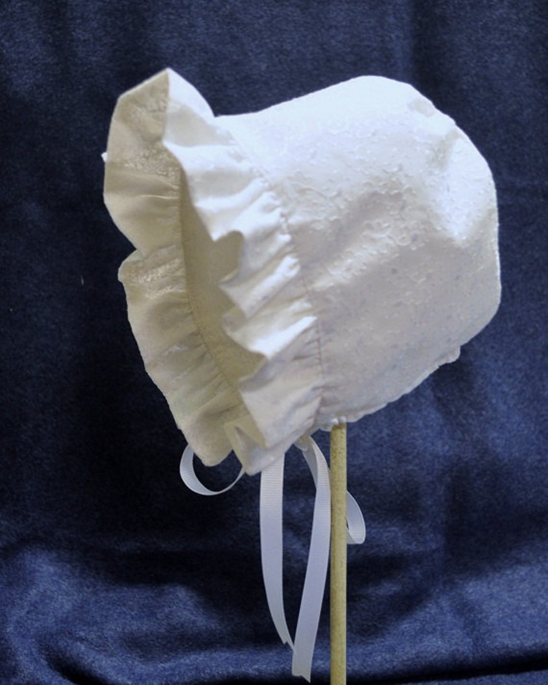 Infant White Sun Bonnet Hats Reversible Cotton Bonnet Hat Toddler ...