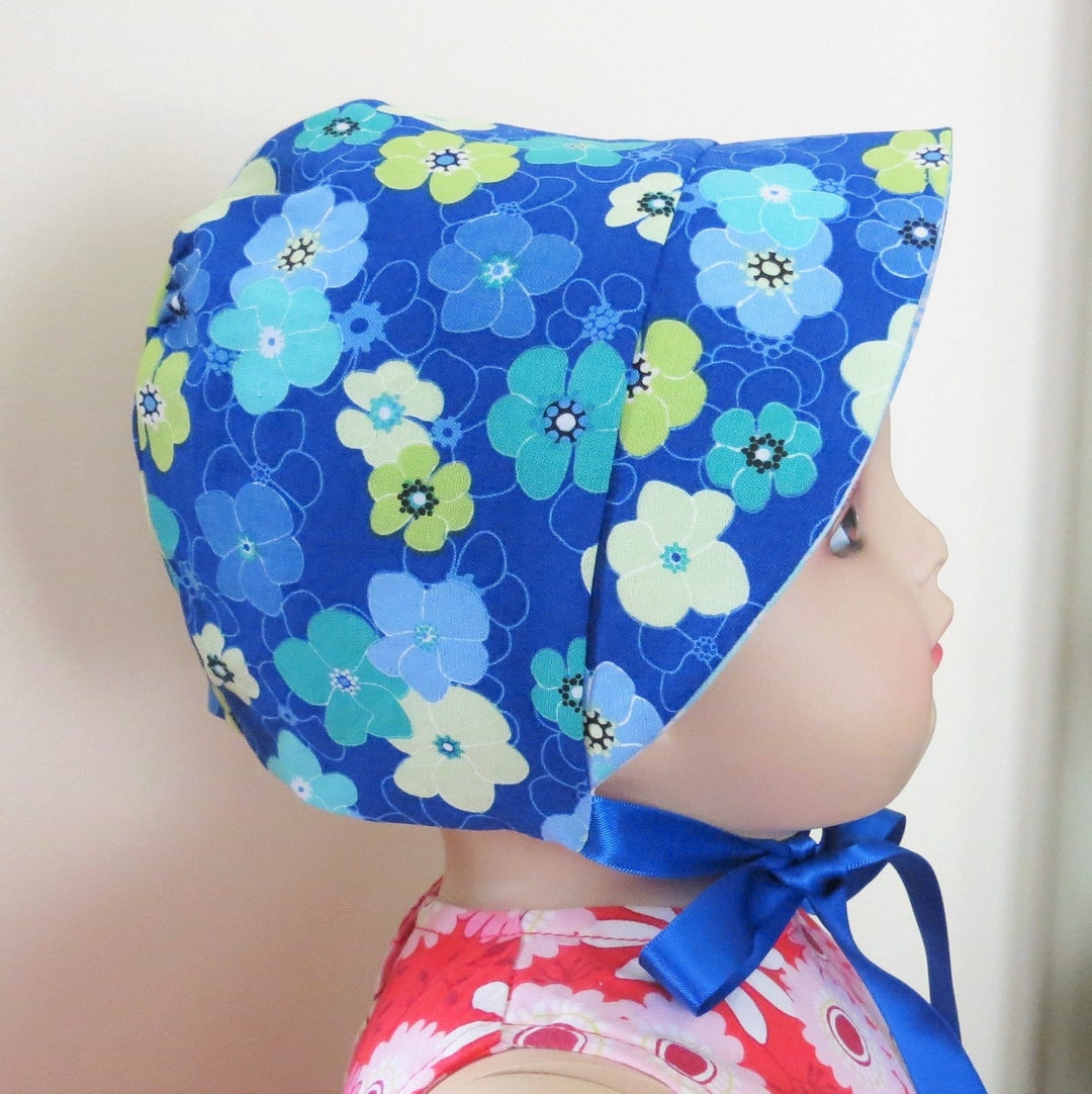 Bonnet Hats Reversible Baby Bonnet Hat Infant Sun Bonnet Hat Cotton ...