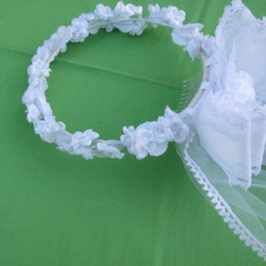 First Communion Veil Floral Crown Veil Child Communion Veil Catholic First Communion Veil Girls ...