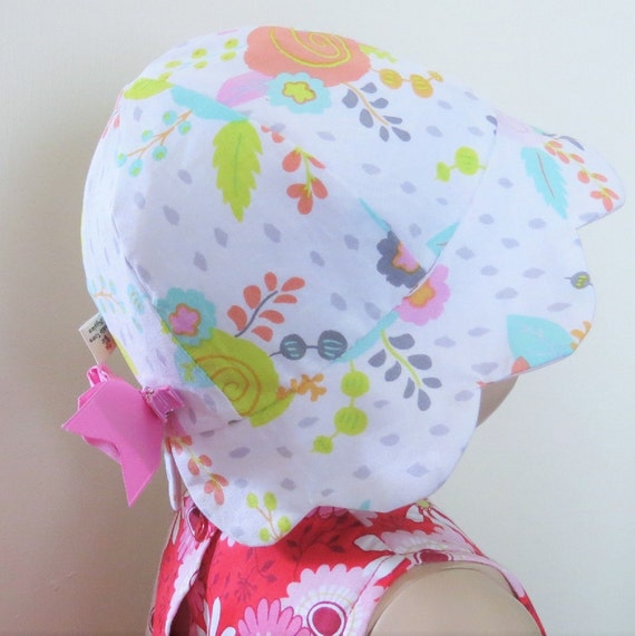 Scallop Brim Bucket Hat Girls Reversible Hat Toddler Beach Hat - Etsy