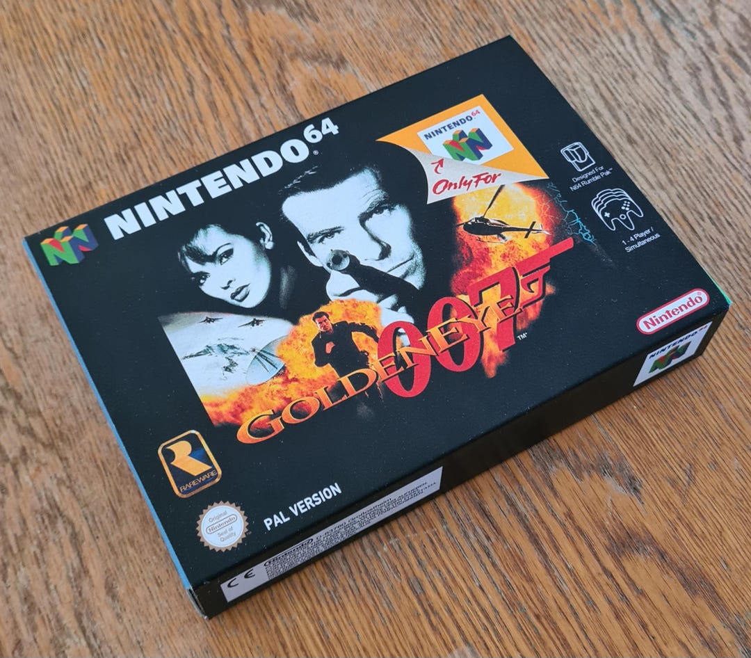 Goldeneye, N64, Nintendo 64, Reproduction Box, Replacement Box, Video ...