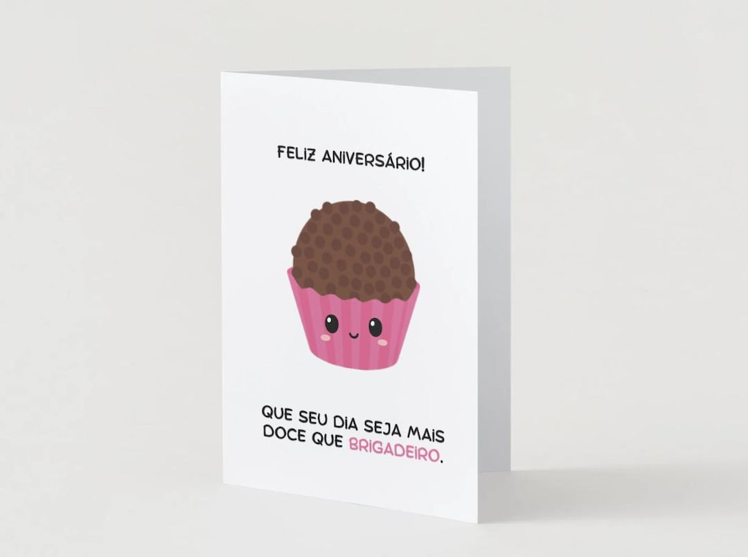 Brazilian Birthday Card: Brigadeiro Design in Portuguese (digital ...